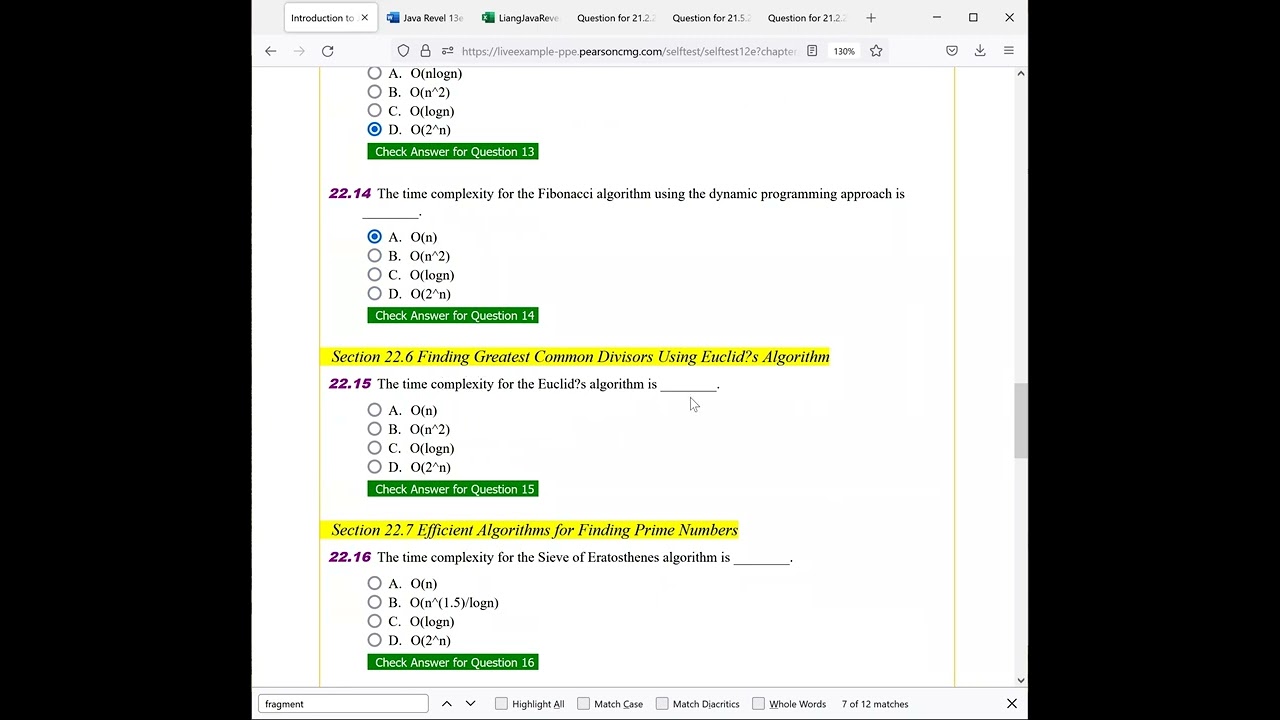 Daniel Liang Java Chapter 22 Multiple Choice Questions