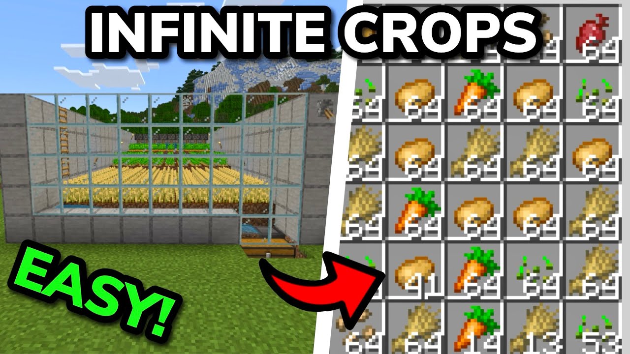 SIMPLE 26.1+ AUTOMATIC CROP FARM TUTORIAL for Minecraft Bedrock and Java