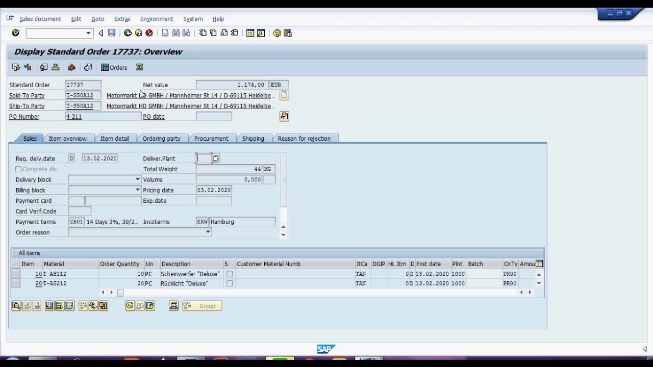 Tutorial Logon SAP 600 Exercise 3