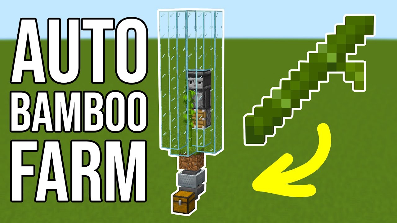 Minecraft: Simple Automatic Bamboo Farm Tutorial (Bedrock/Java)