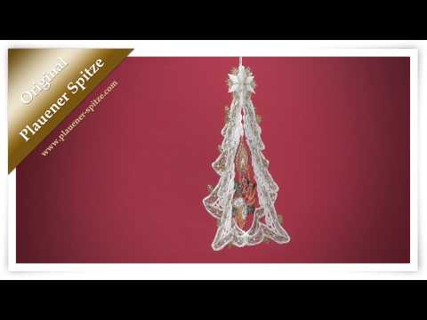 Plauener Spitze Baumschmuck in 3D - Baum mit Kerze