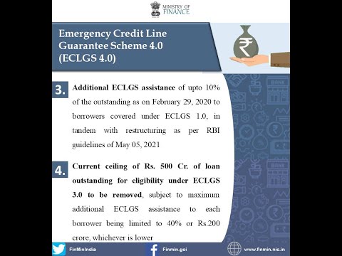 #navneetsaluja #ECLGS 4.0 Emergency Credit Line Guarantee Scheme expanded Upto 10% Extended Loan