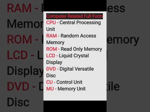 CPU/RAM/ROM/LCD/DVD/CU/MU Full forms/ Computer related full forms#gk#knowledge#computer #shorts