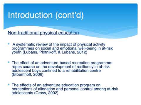 Physical Education Curriculum Content Recommendations for High School Students At-Risk