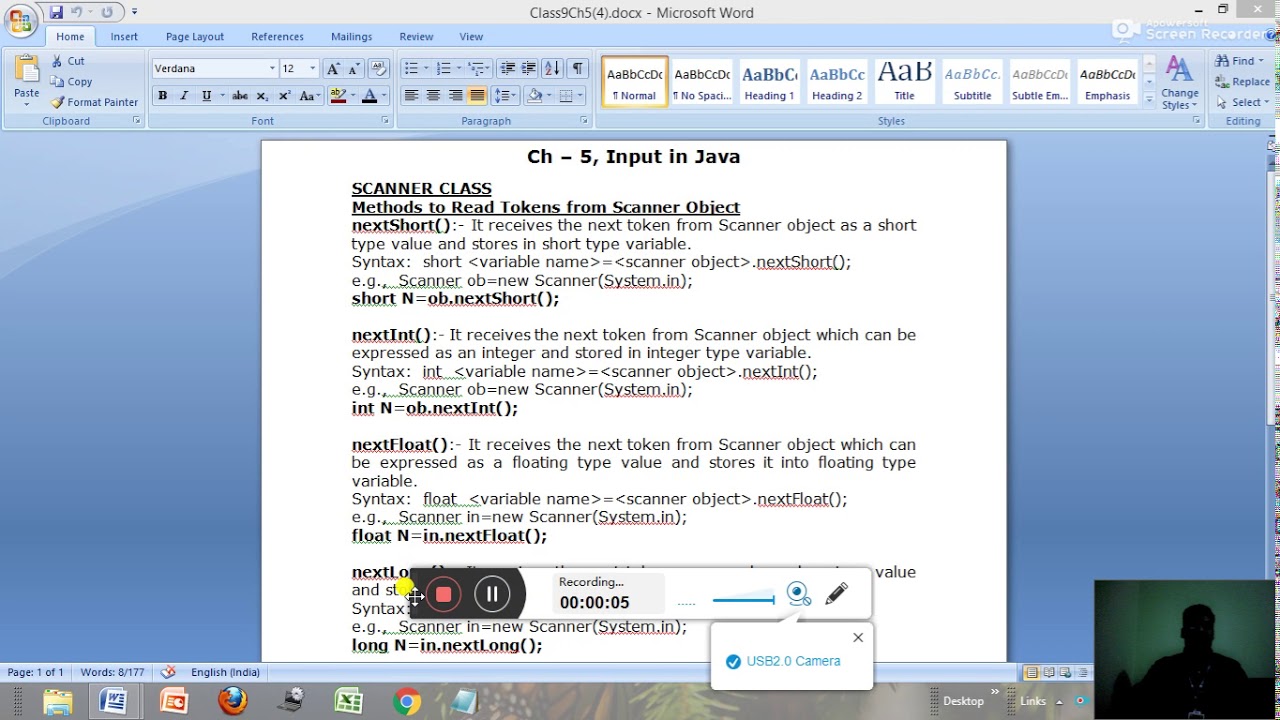 Class-9, Computer Applications. Ch-5, Input in Java. Part-4.