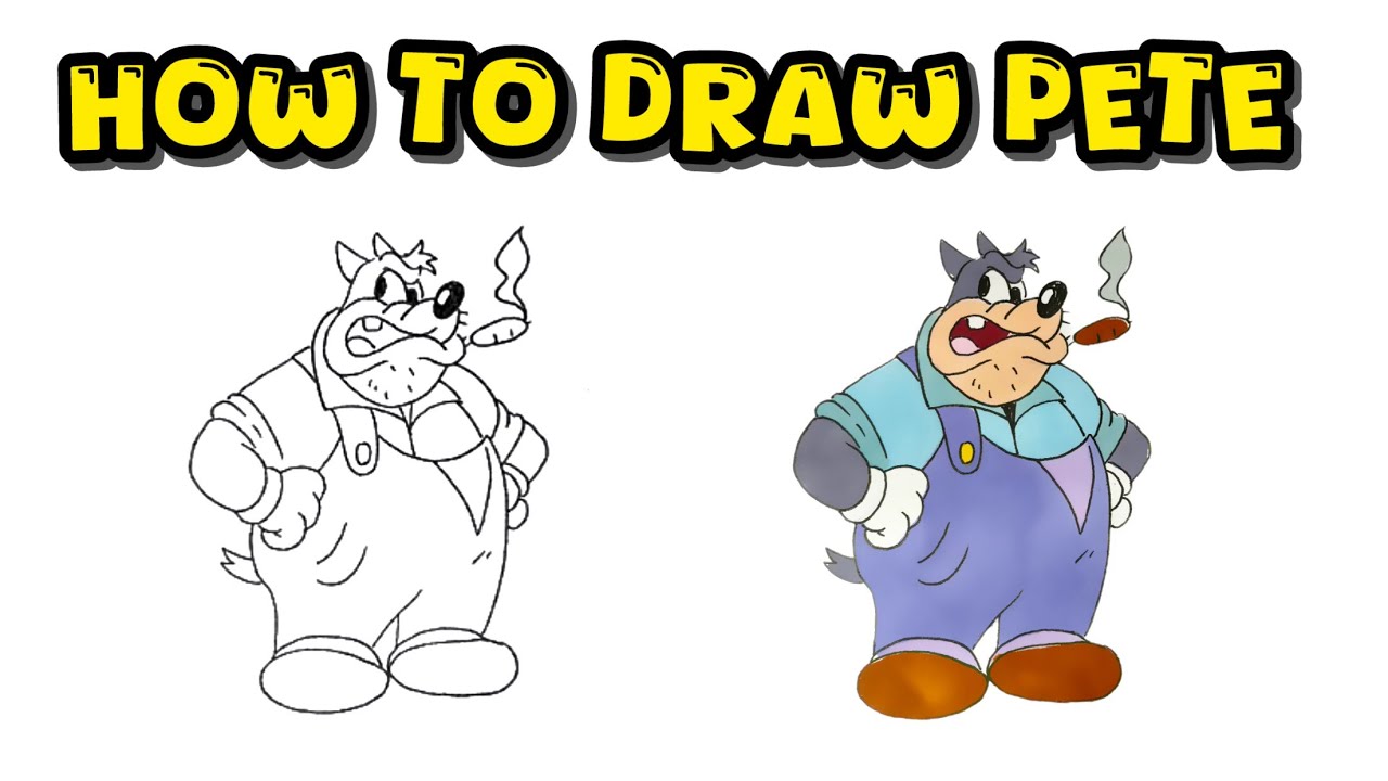 How to Draw Peg-Leg Pete from Walt Disney World – with Easy Techniques