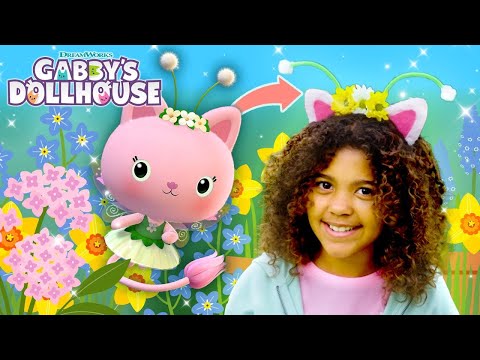 Look Like Kitty Fairy! Easy Kitty Headband DIY | GABBY'S DOLLHOUSE GARDEN MAGIC