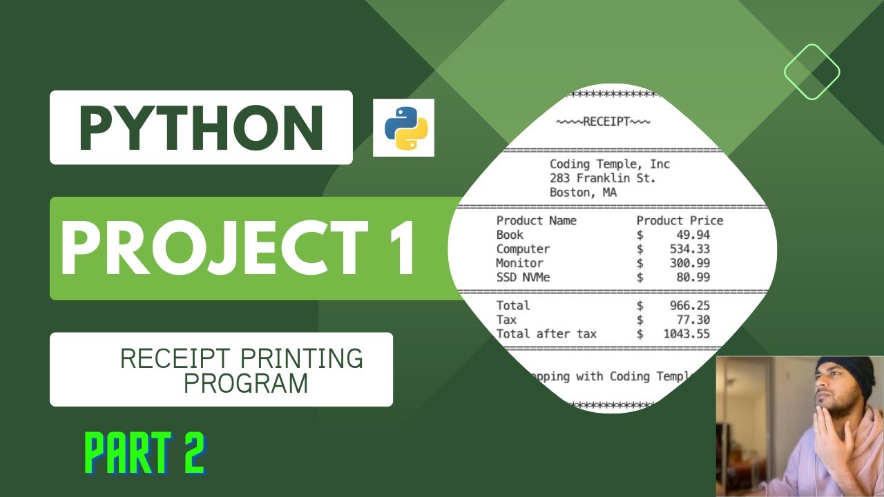 Python Projects - For Beginner | Project 1 (Part 2) - Creating a Receipt Printing Program