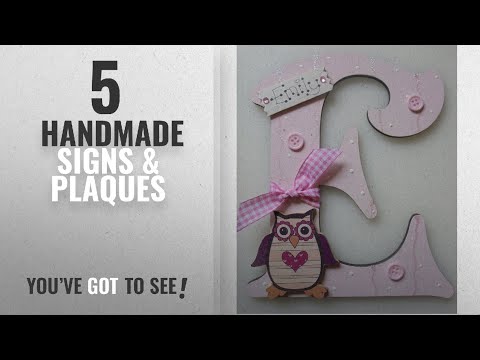 Top 10 Handmade Signs & Plaques [2018]: Owl Wooden Letter **ANY LETTER with ANY NAME** Available