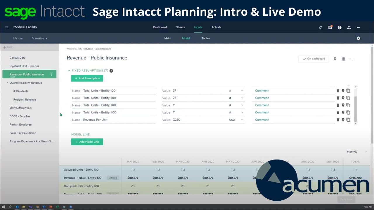 Sage Intacct Planning: Introduction with Live Demo