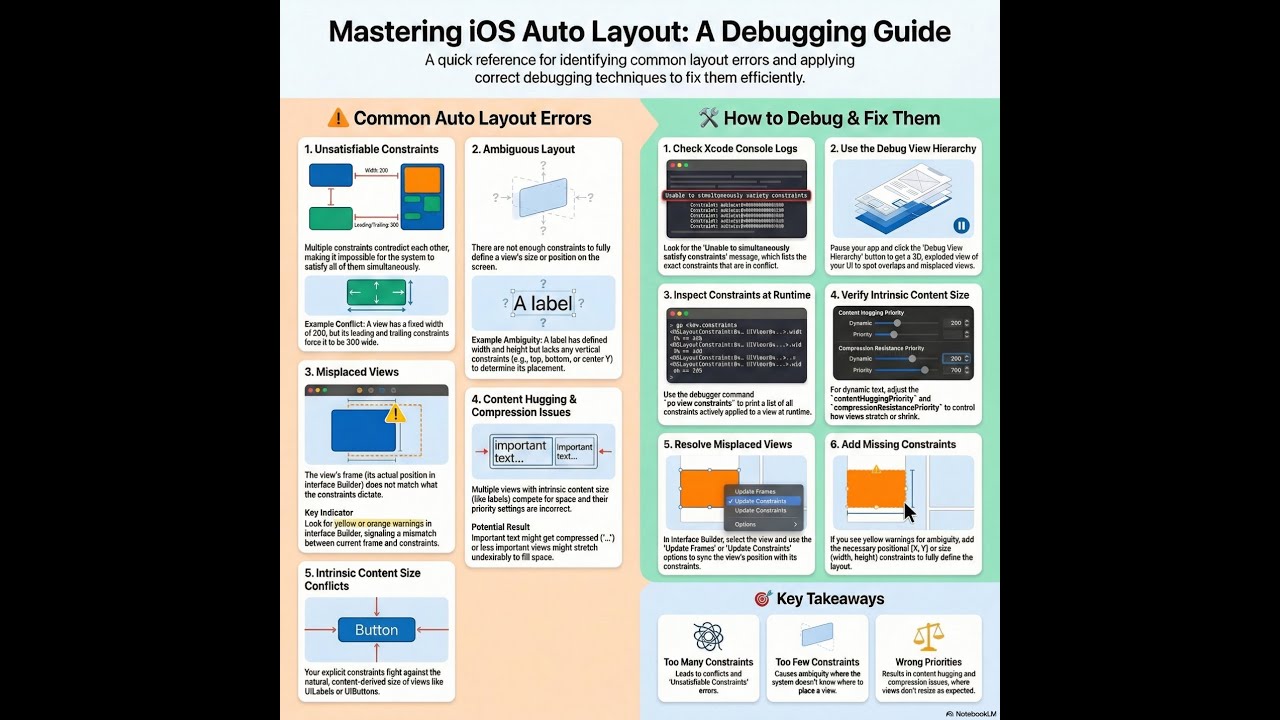 18 . 🚨 Common Auto Layout Errors in iOS — and How to Debug Them | Eng