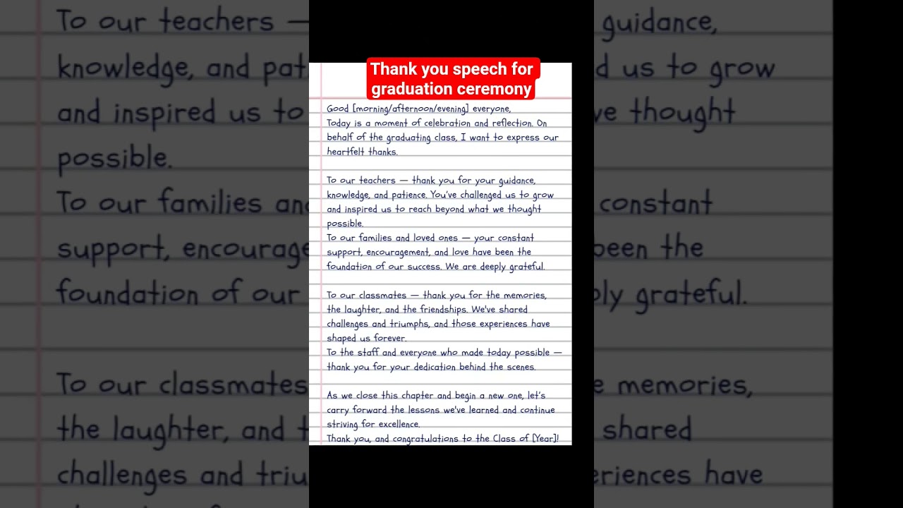 thank you speech for graduation ceremony #speech #thankyouspeech #graduationspeech