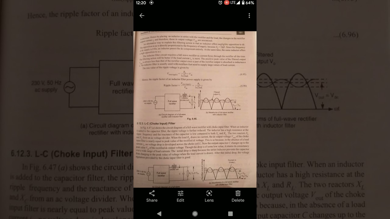 single phase Full wave rectifier with l filter