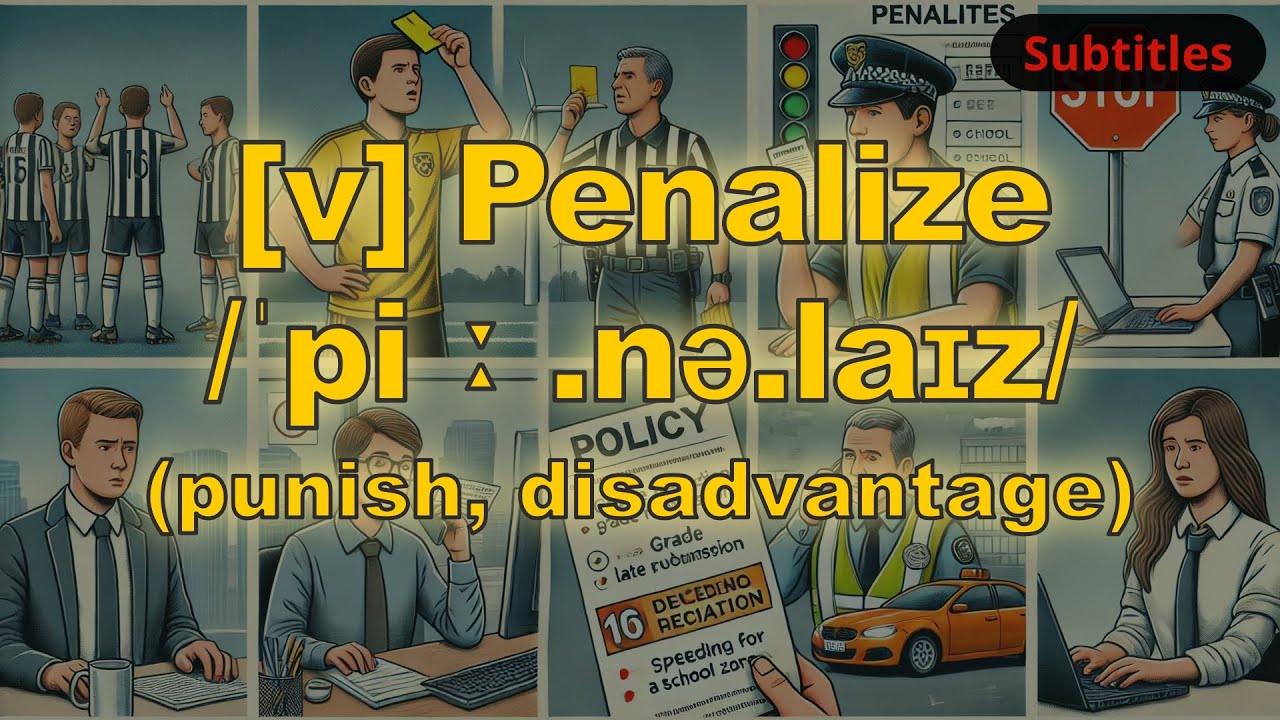[v] Penalize meaning (punish, disadvantage) with 5 examples