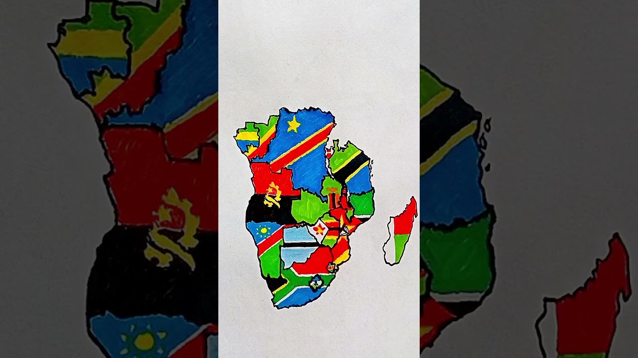 Draw Flag Map of Burundi 🇧🇮 #burundi