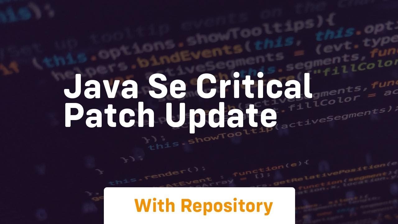 java se critical patch update