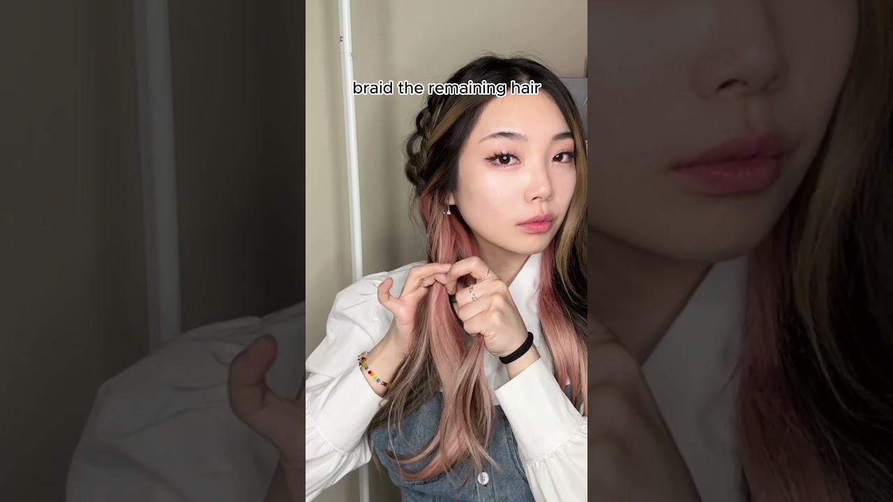 How to do douyin braid hairstyle 💜 #shorts