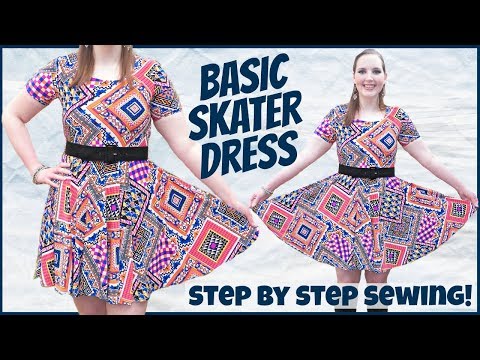 How to Make a Skater Dress without a Pattern | Easy DIY Circle Skirt Dress with Sleeves