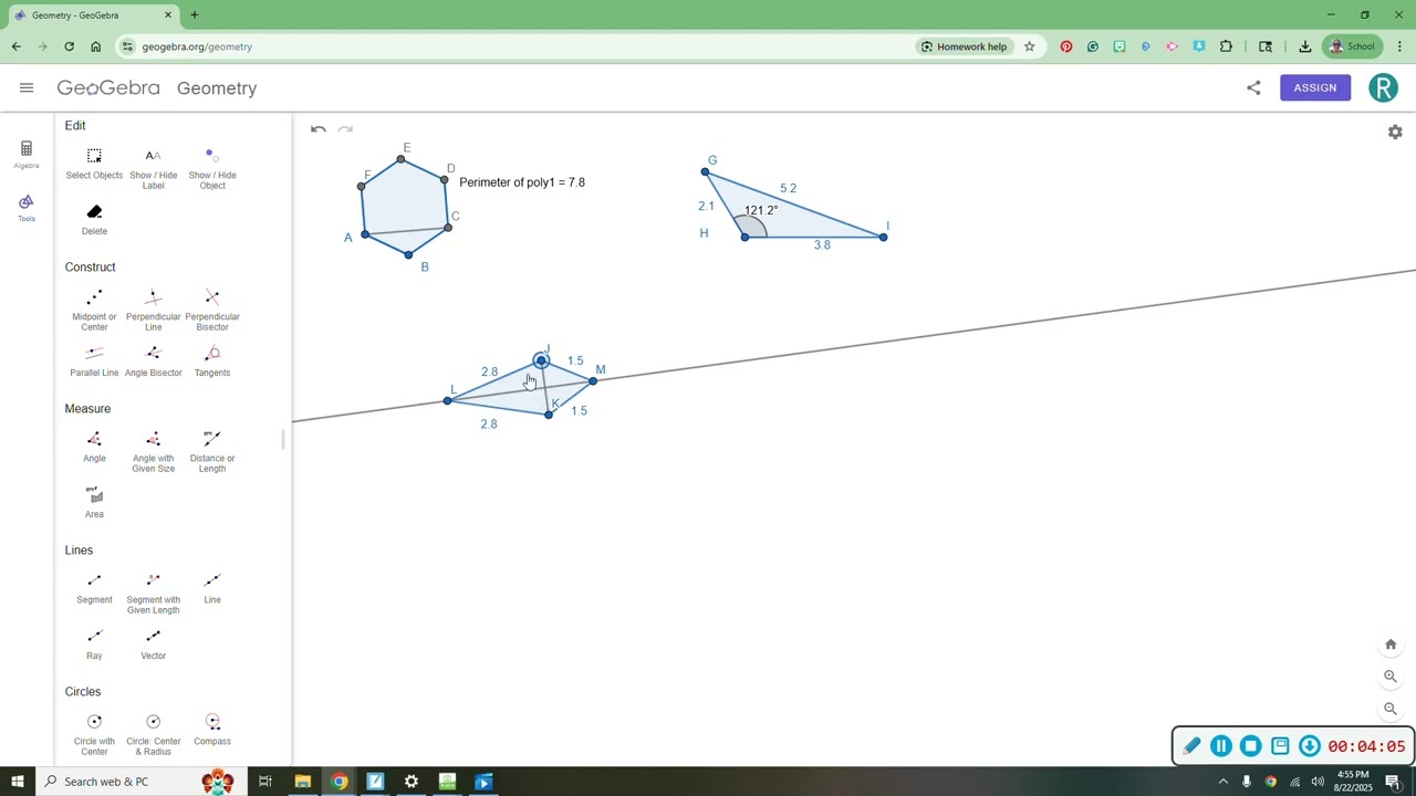 GeoGebra Geometry Tools- Polygons