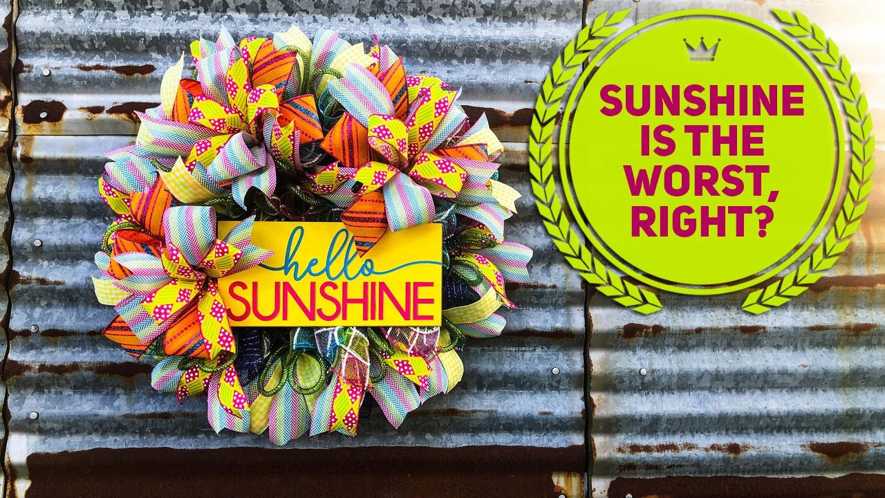 How To Make A Hello Sunshine Deco Mesh Wreath For Summer — Double Kruffle