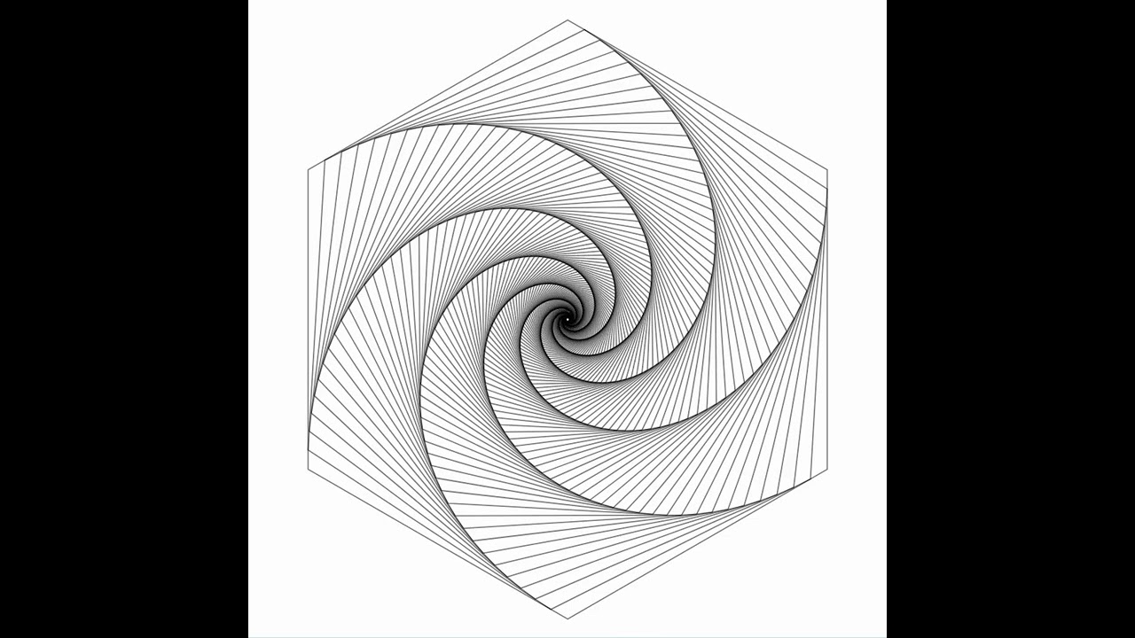 Recursive Mathematics Art: The Twisted Hexagon #spiralart #spiralabyss #mathart #algorithmicart