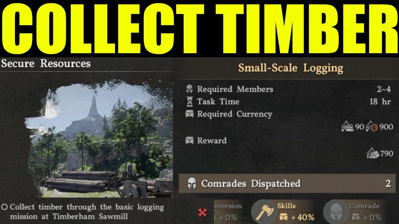 Crimson desert - how to collect timber through basic logging mission at timber ham sawmill