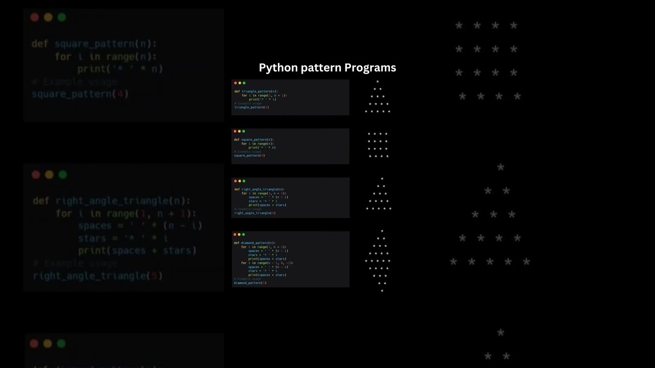 Python pattern programs #trending #shortviral #python #learnwebcode #pattern #programming