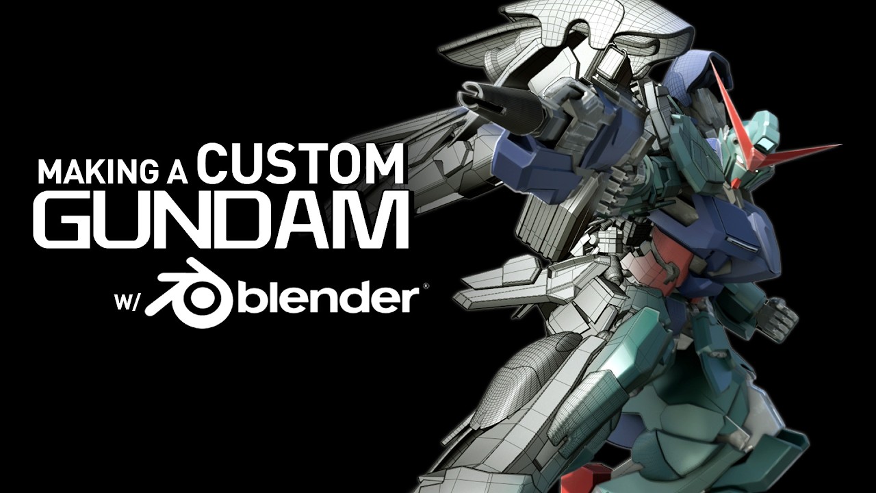Modeling My Own Gundam in Blender — Full Process + Action Showcase