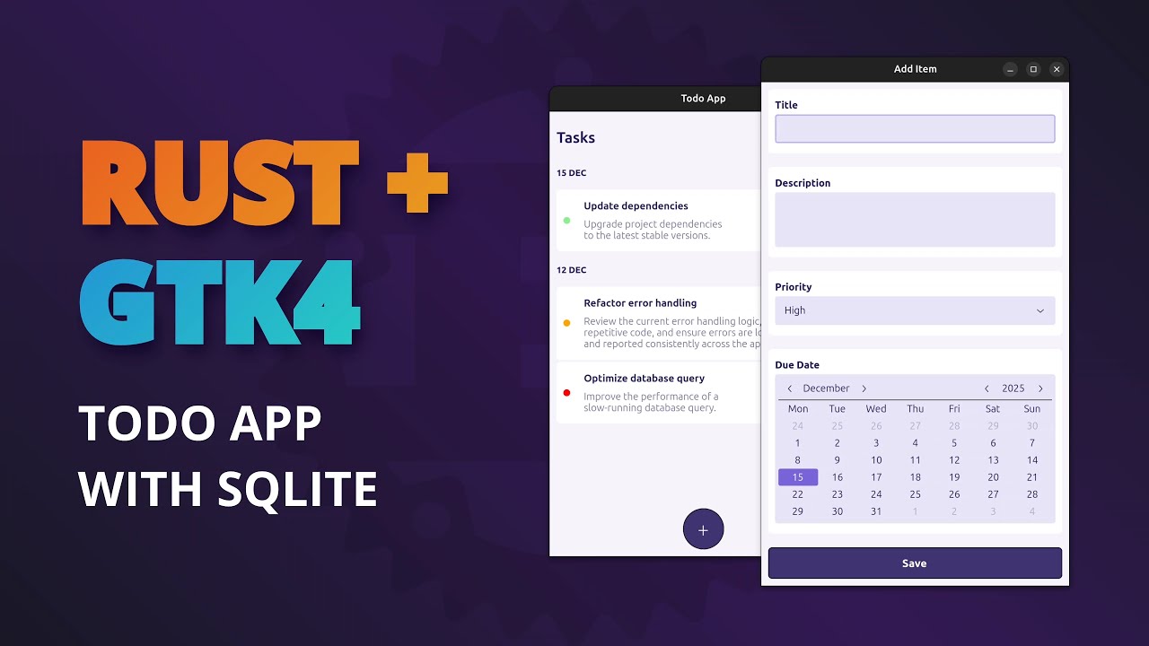 Develop A Simple Todo App With Rust And GTK4 Using SQLite