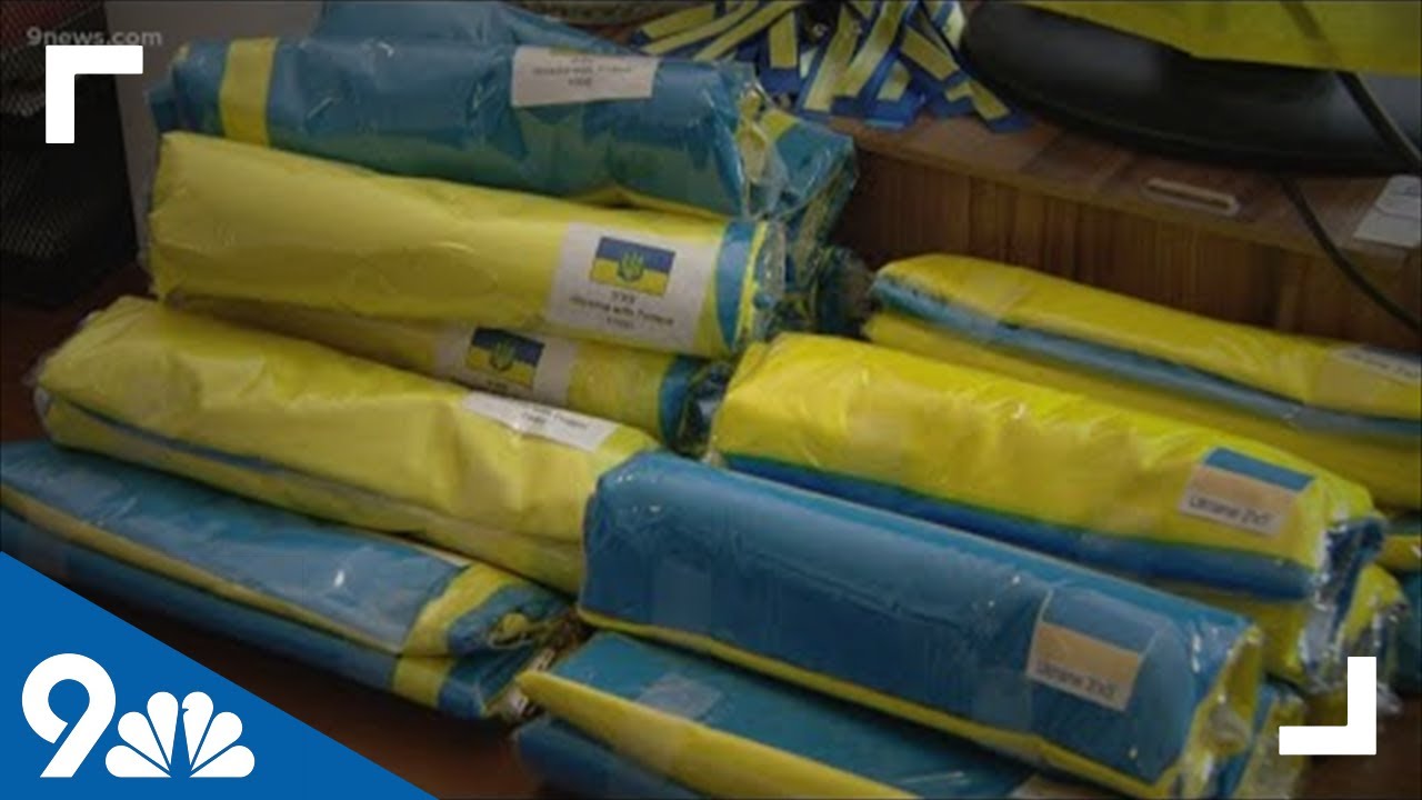 Coloradans showing support with Ukrainian flags