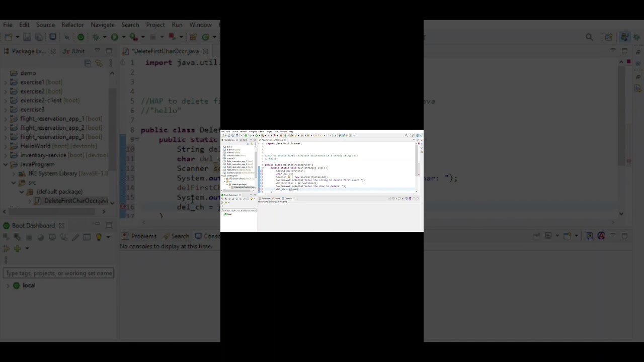 Java program to remove First character occurrence in a string