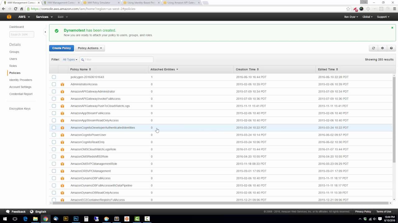 Using AWS API Gateway and Dynamodb for a simple api