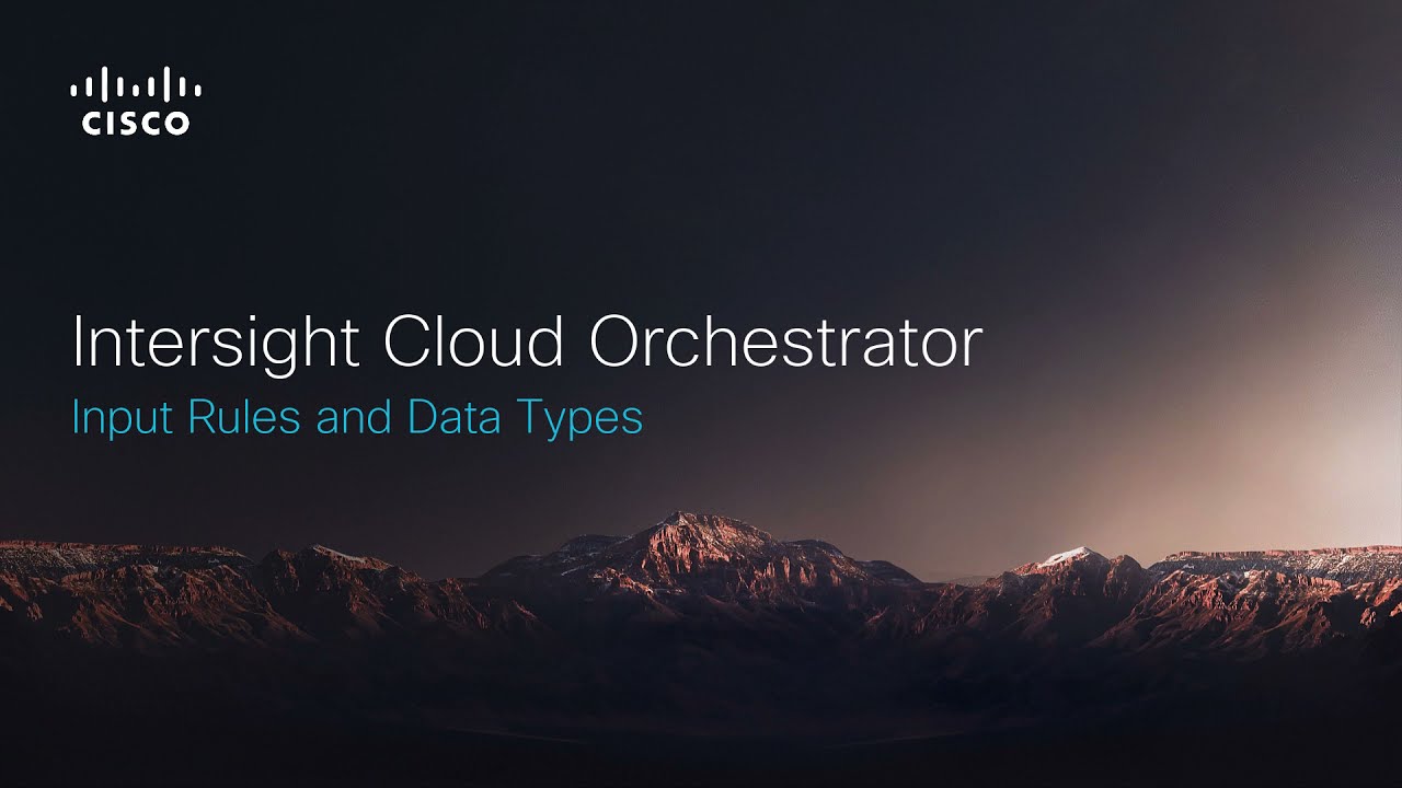 Cisco Intersight Cloud Orchestrator - Inputs and Custom Data Types