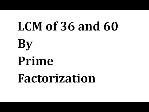 How to Find LCM of 36 and 60 / How to Find LCM of Two Numbers / Finding LCM of 36 and 60