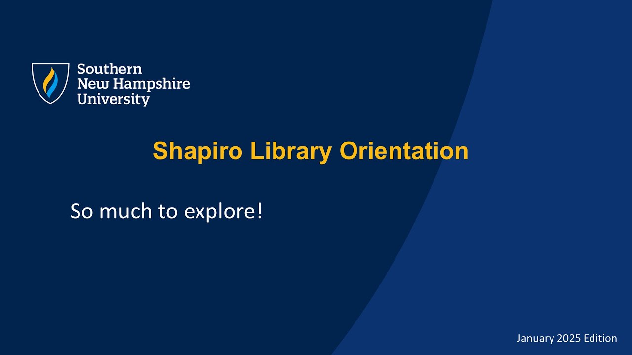 Shapiro Library Orientation Video 2025