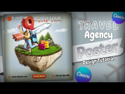 Travel Agency Poster Design | Canva Tutorial | Flyer in canva full guide