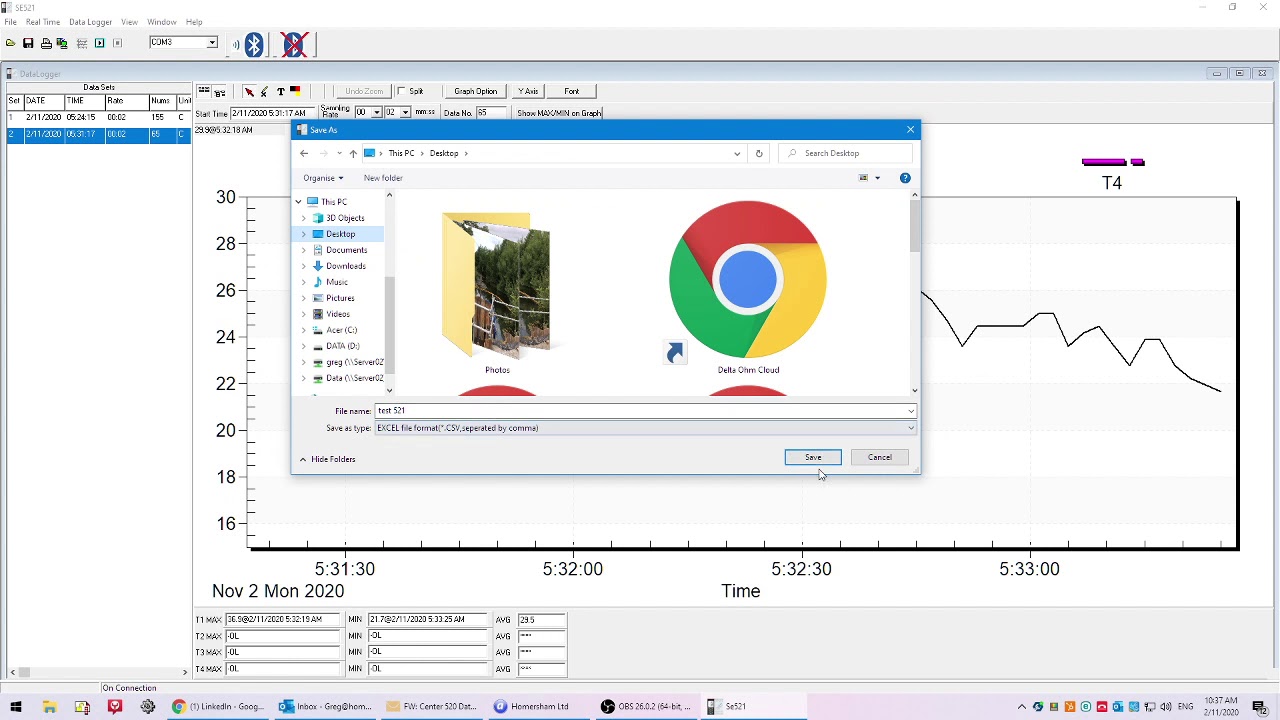 Center 521 Export data as Excel data