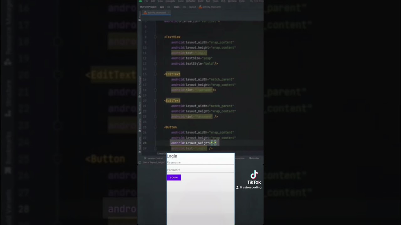 Linear layout in #android in 60 seconds. Subscribe for more in-depth videos. #kotlin #programming