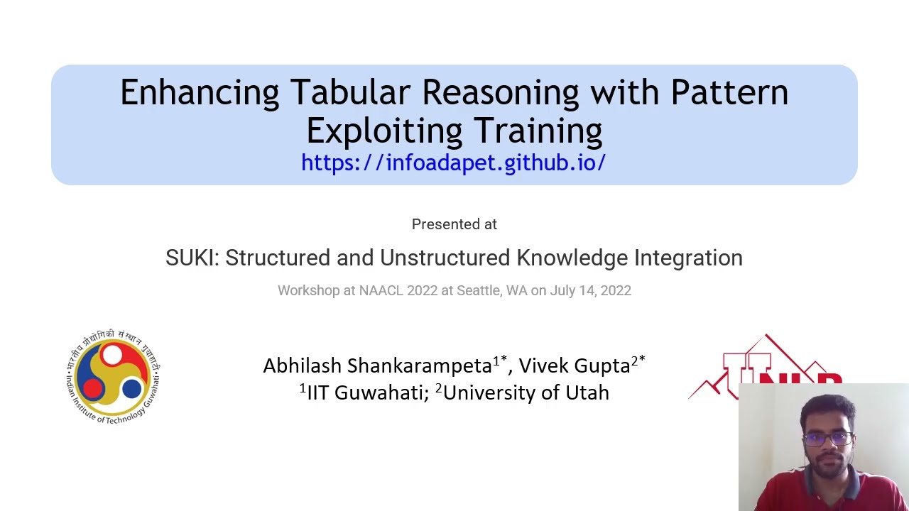 Enhancing Tabular Reasoning with Pattern Exploiting Training | SUKI Workshop @NAACL 2022