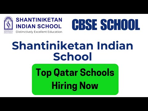 Qatar Teaching Jobs 2025 | Shantiniketan Indian School Doha-qatar