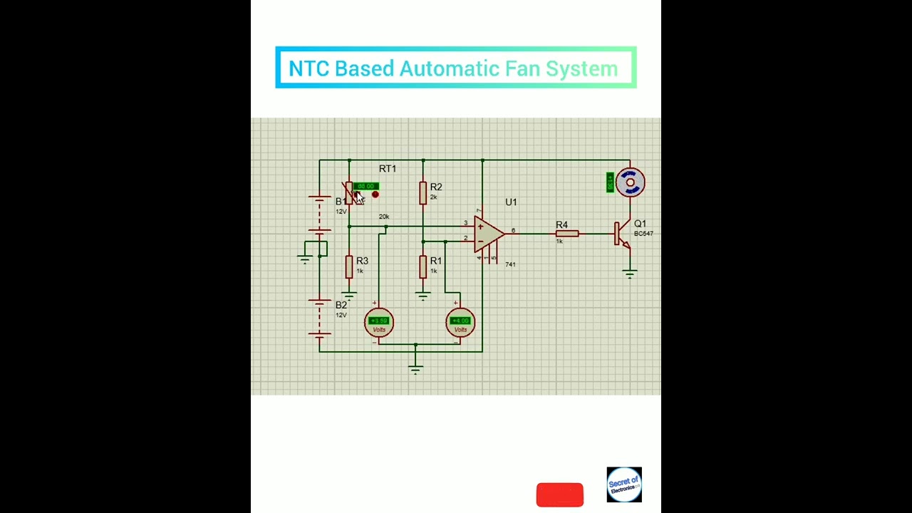 Automatic Fan System for Temperature control using NTC and OP-AMP