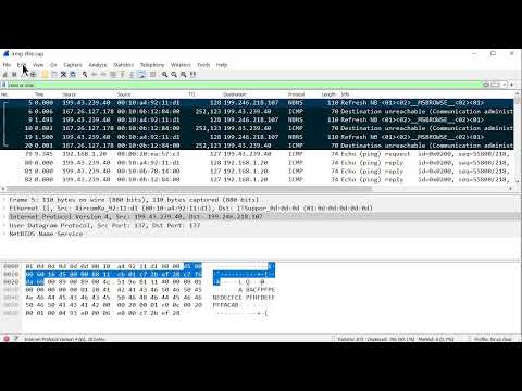 wireshark icmp or nbns and mark