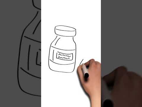Free Whiteboard animation: Drawing a drug pills bottle.