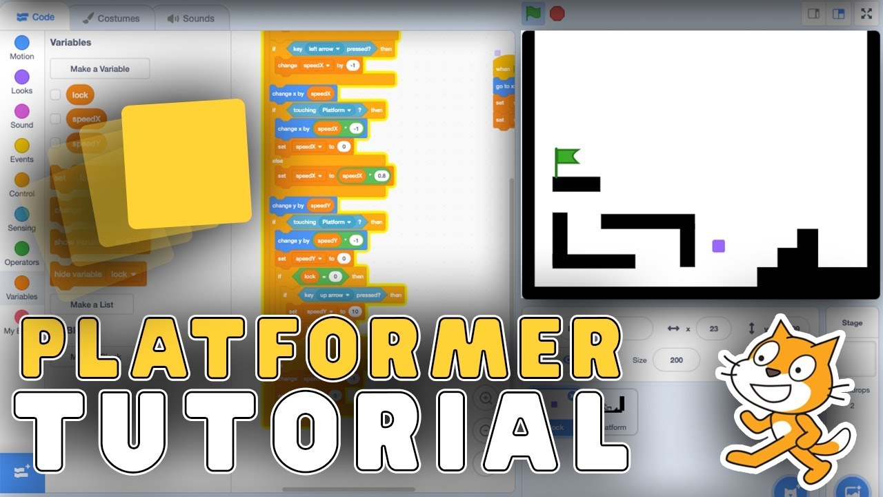 Scratch 3.0 Tutorial: Platformer Physics! (made simple)