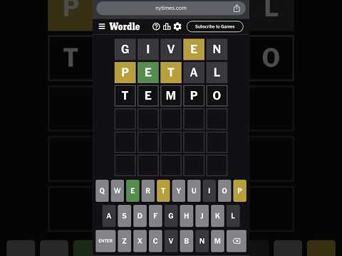 Given a Petal Tempo! #wordle #wordgame #newyorktimes #nyt #wordlepuzzle #puzzle #nytgames #gaming