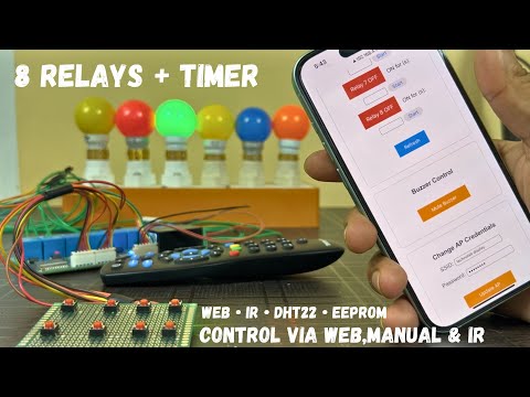 ESP32 Based 8-Channel Home Automation with IR, Switch, Timer & Web Control | Full Tutorial