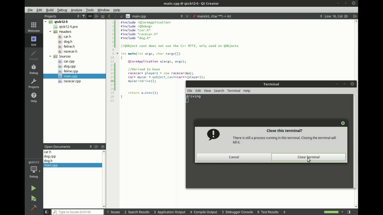 qobject_cast  - Udemy Preview - Qt Core Beginners
