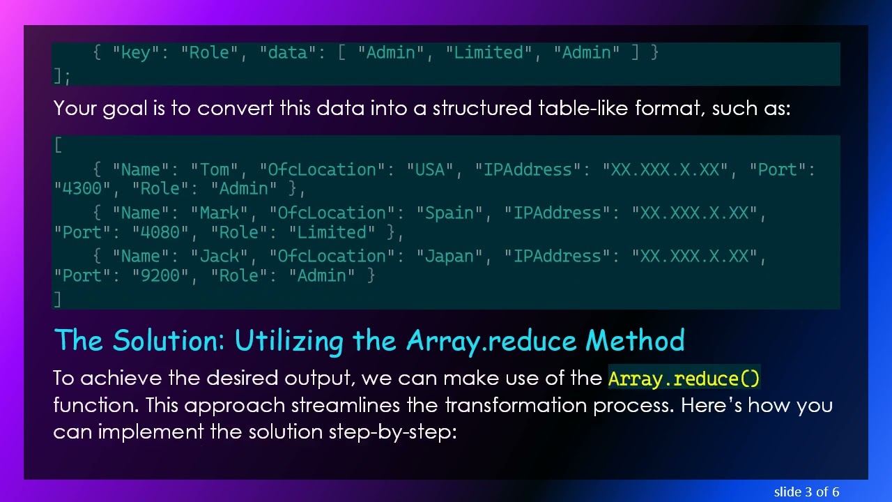 Transforming JSON Data Into a Tabular Format