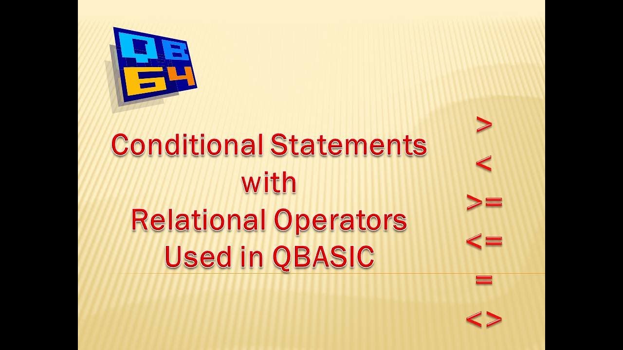 Program to show the Relational Operators in QBASIC #QBASIC, #BASIC, #Programming