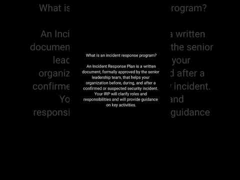 What is an incident response program?